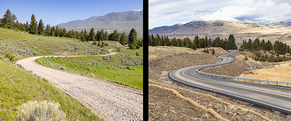 before and after road | Yellowstone National Park Lodges